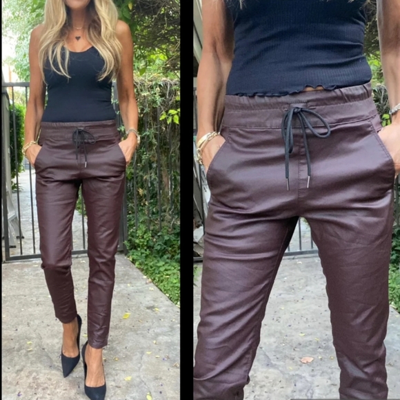 BEVY FLOG | Pants & Jumpsuits | Bevy Flog Shely Bordeaux Vegan Leather ...